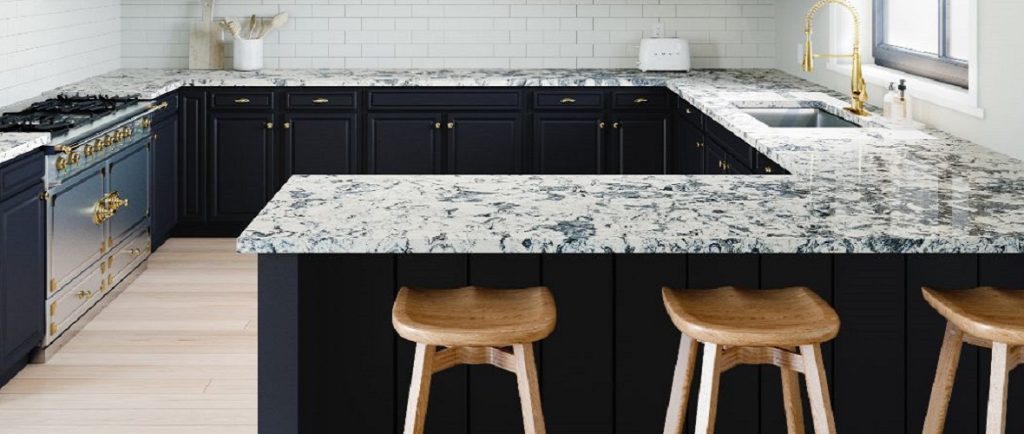 Cambria Mayfair Quartz Worktop – Luxury Blue & White Eleg…