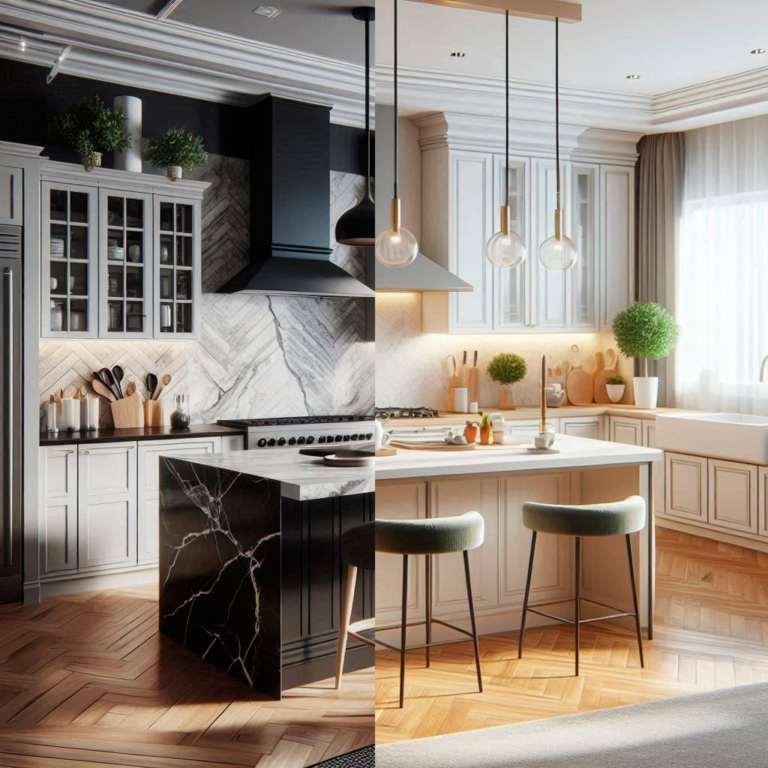 Combination of quartz: The sophistication of Calacatta Oro and Nero ...